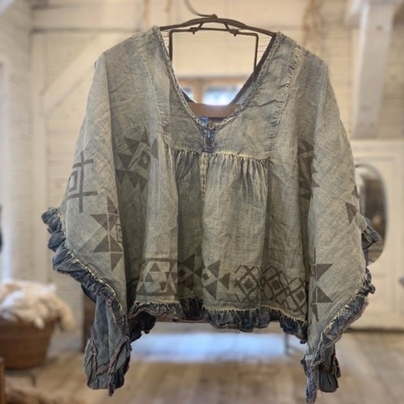 Magnolia Pearl | Tops | New Magnolia Pearl Kima Buffalo Denim Crop Top ...